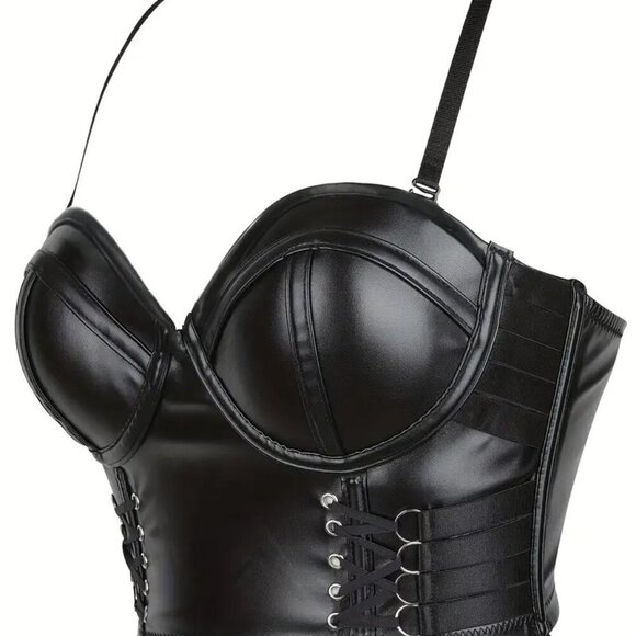 High Quality | Tops | Pu Leather Bustier | Poshmark